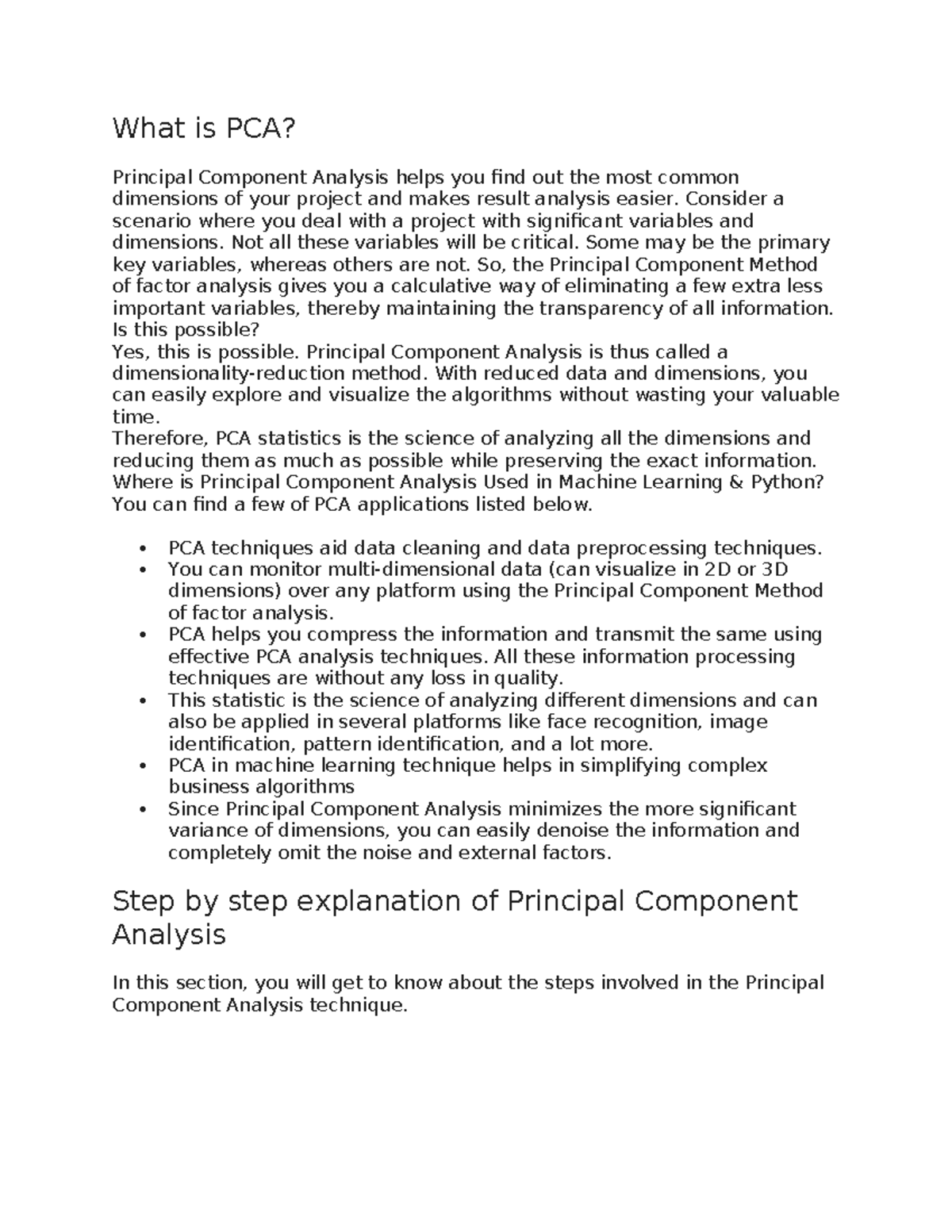PCA Theory - What is PCA? Principal Component Analysis helps you find ...