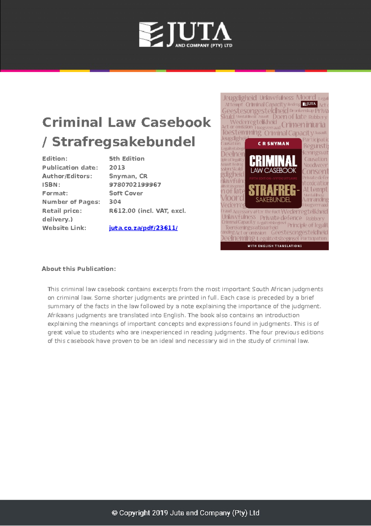 Pdf - questions about law - Criminal Law Casebook / Strafregsakebundel ...
