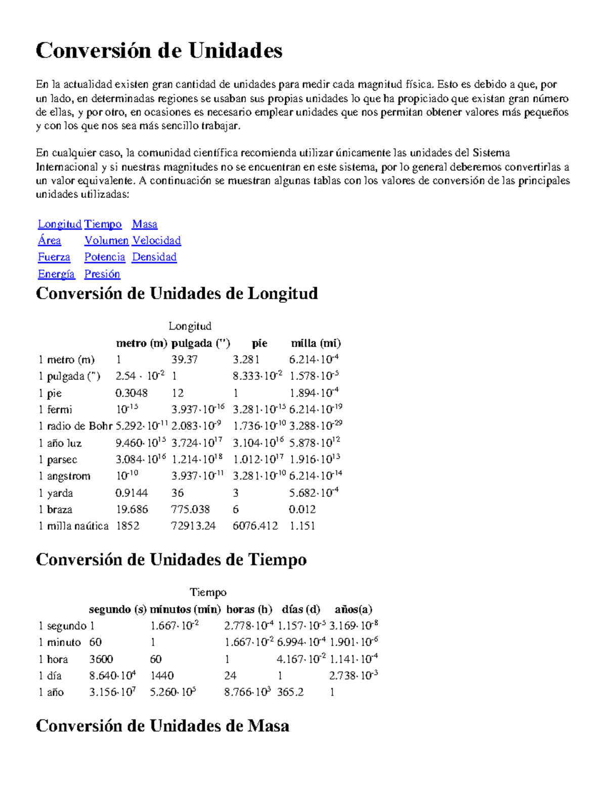 Conversion DE Unidades Conversi n De Unidades En La Actualidad