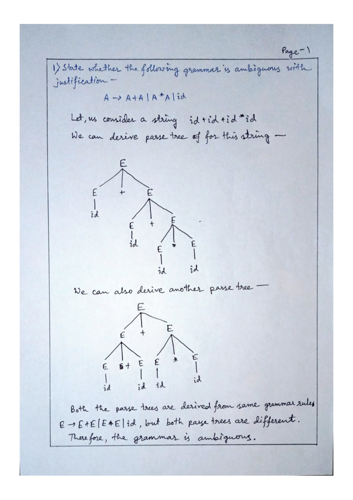 PCC-CS403-CA3-Formal Language and Automata Theory - State hedho 1ke fdlns mg qpomma s ambigous ...