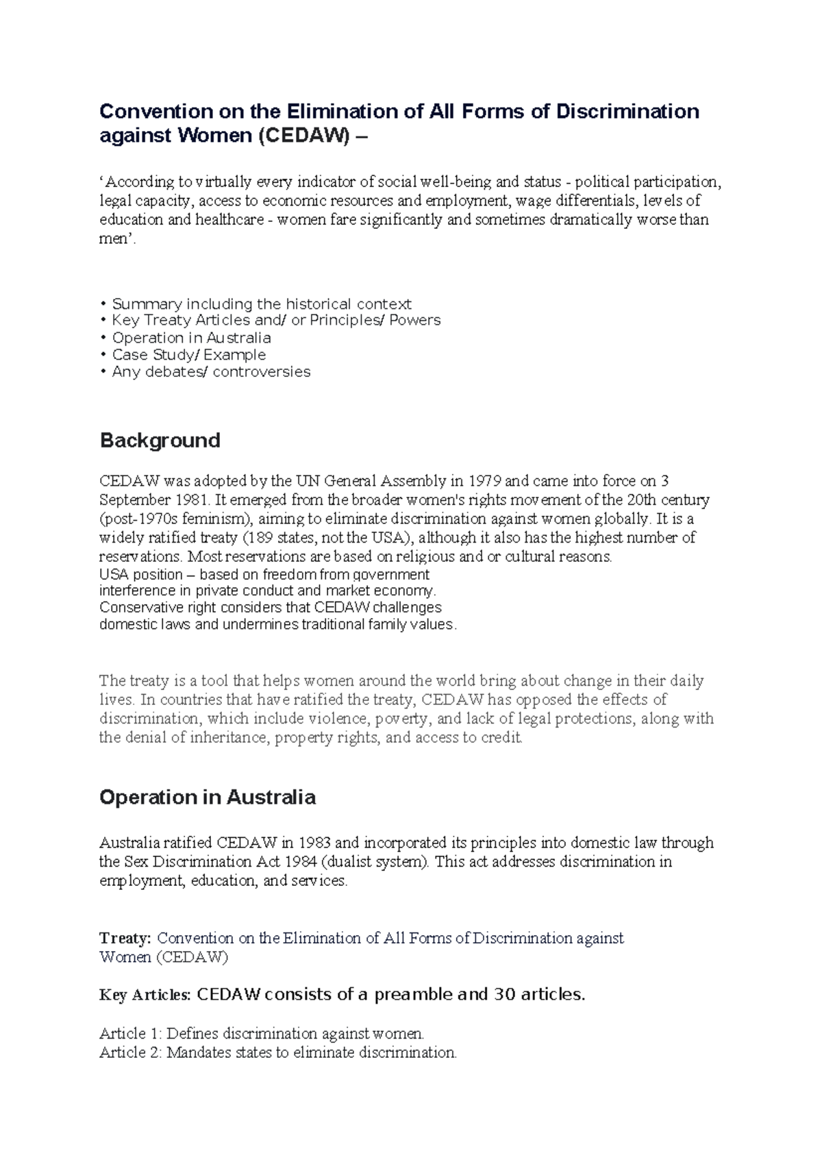 Convention on the Elimination of All Forms of Discrimination against ...