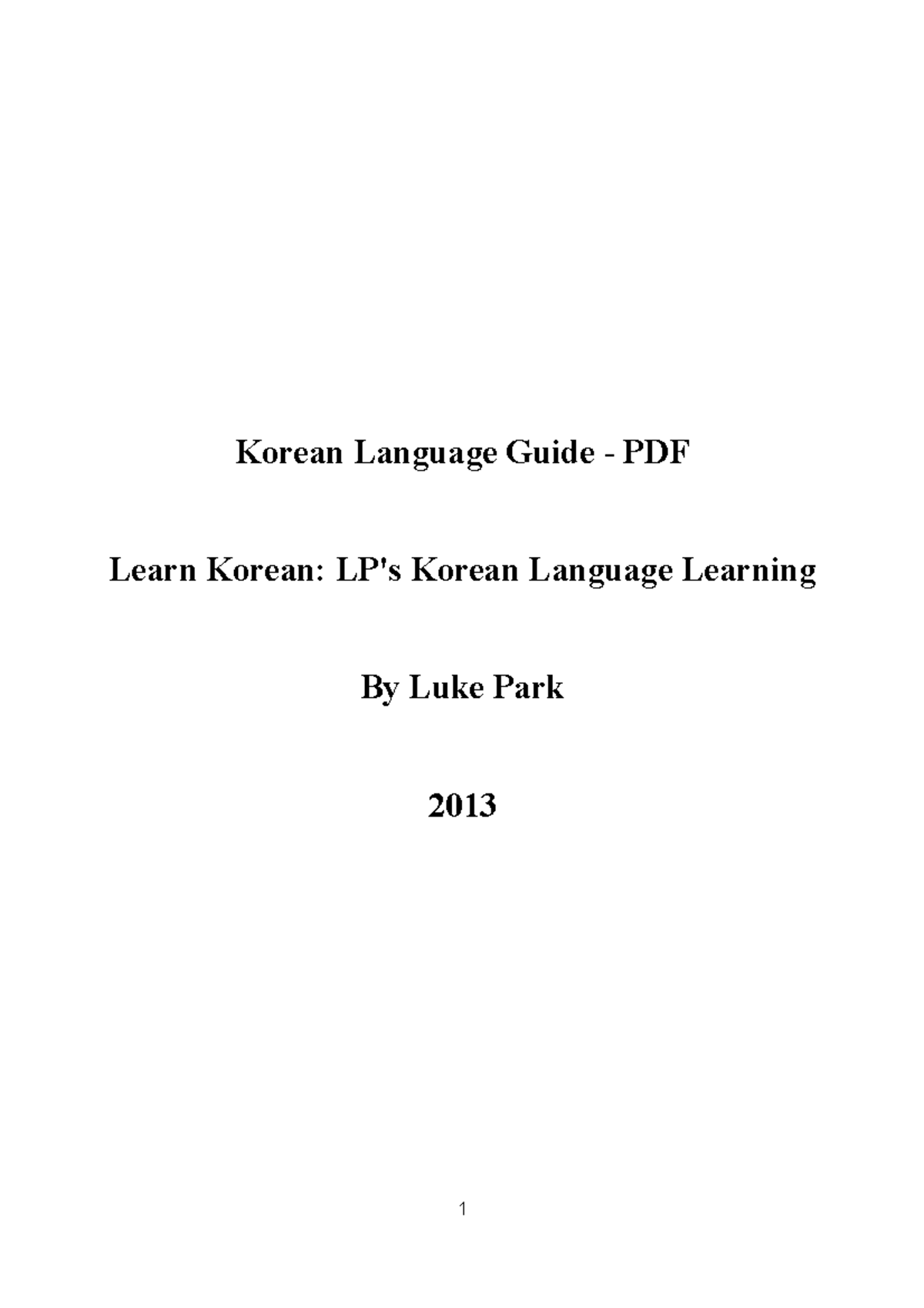 Korean Language Guide (2013 ) - PDF - Korean Language Guide - PDF Learn ...