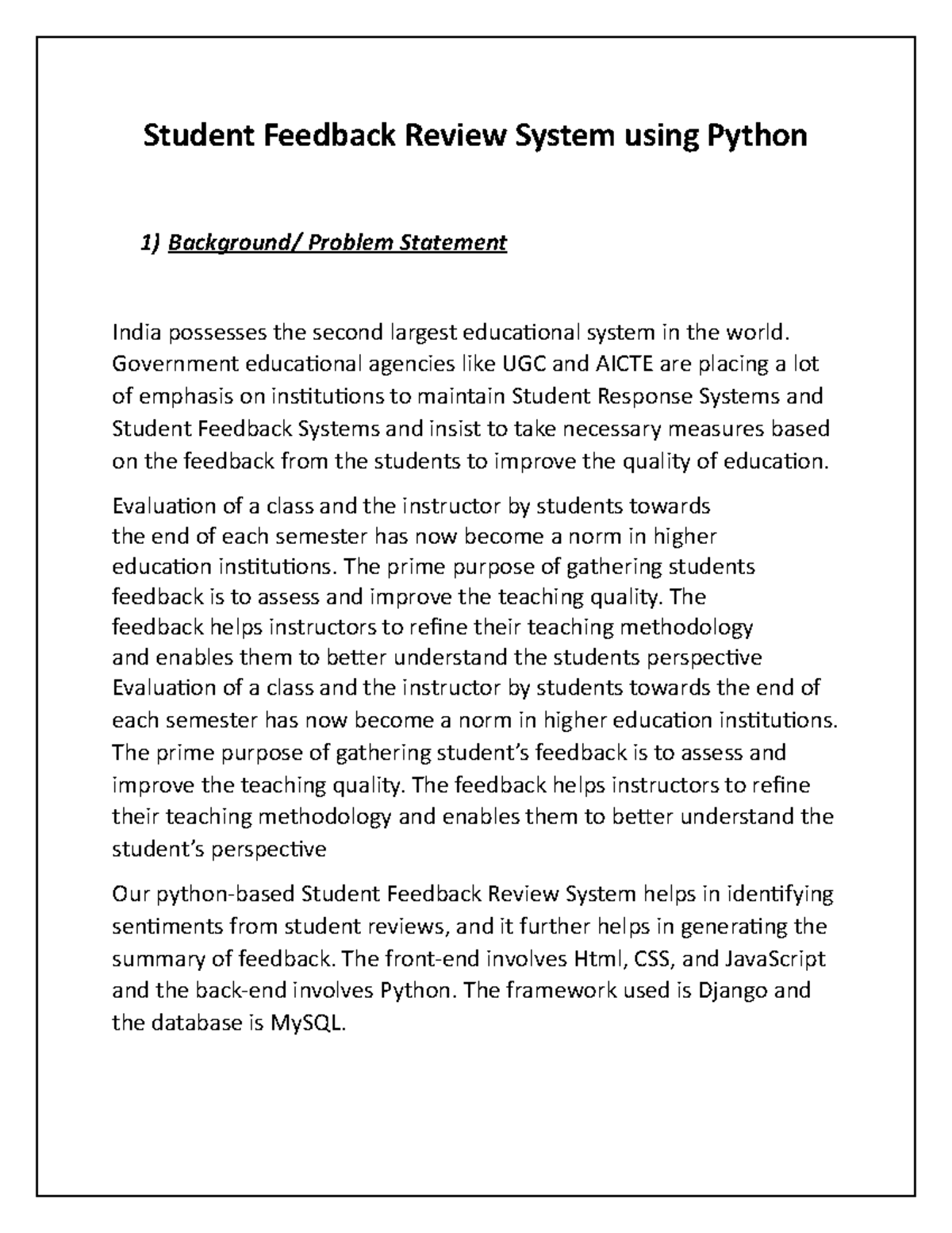 Py file - I am learner - Student Feedback Review System using Python ...