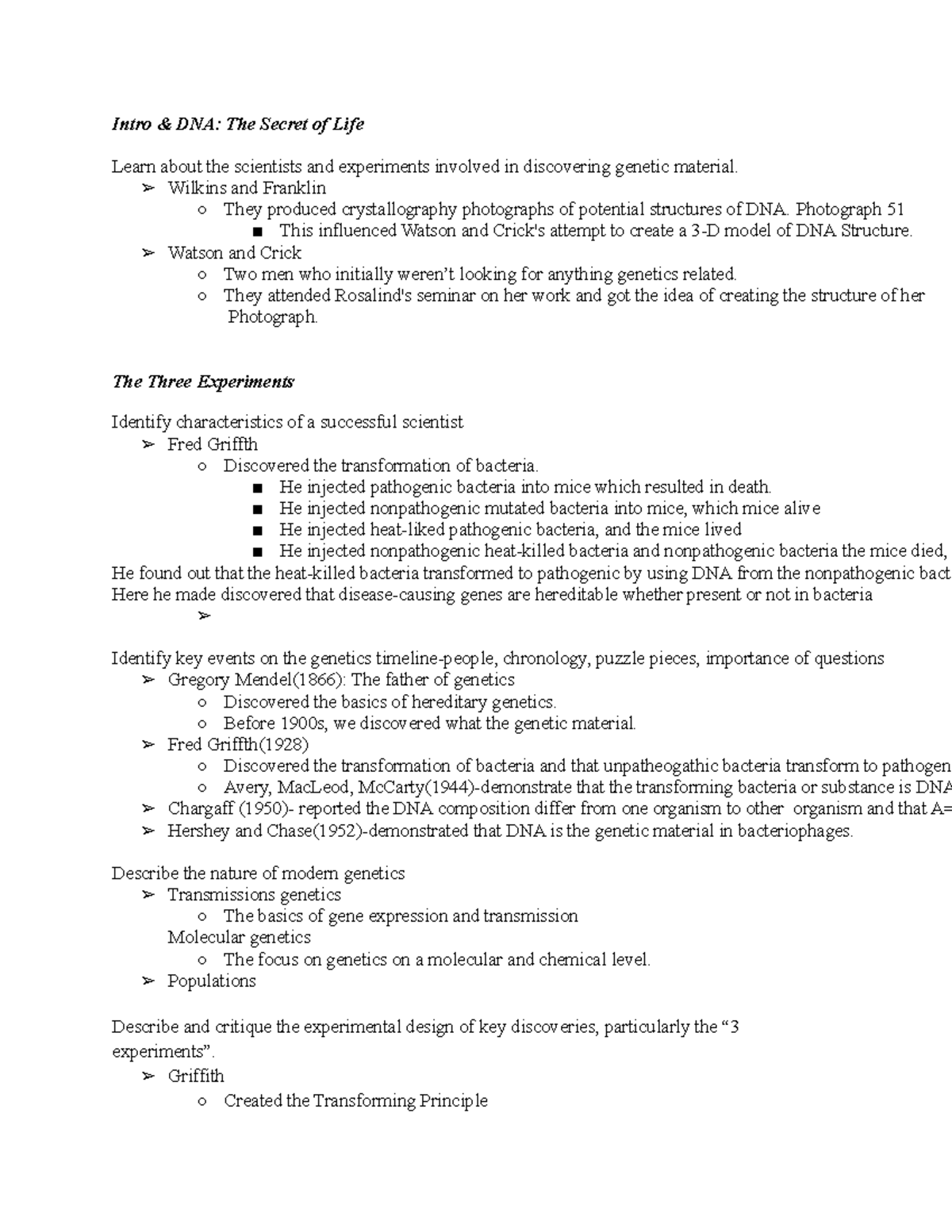 Bio Exam Study Guide - Intro & DNA: The Secret of Life Learn about the ...