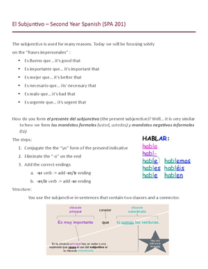 Subjunctivo - How to understand the subjunctive. - Ejemplos: Yo limpio ...