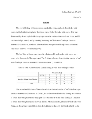 Week 7 Bean Beetle Post Lab - part 2 - BIOL 1040-40 Week 7 Post-Lab ...