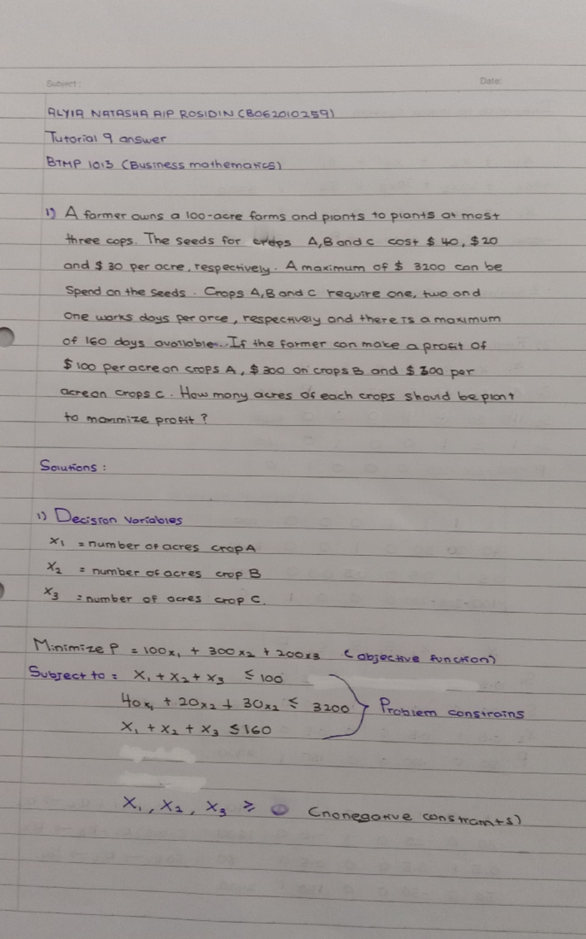 Tutorial 9 business mathematics senang make cari - Subie RLYIR NATASH ...