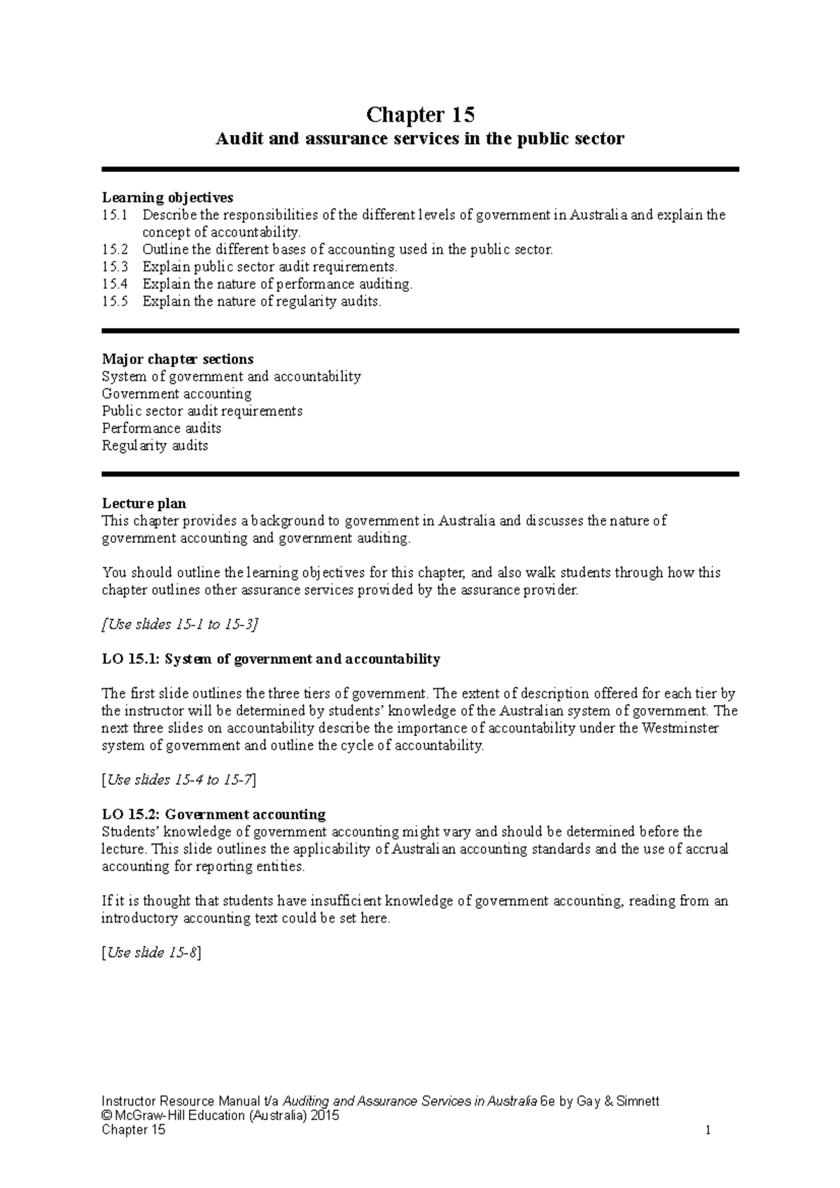 Gay6e IRM Ch15 - audit - Chapter 15 Audit and assurance services in the ...