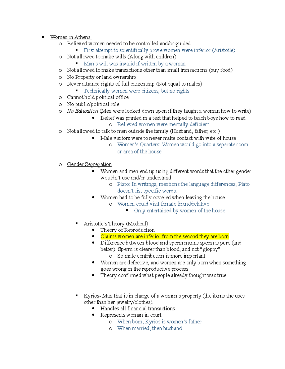 Athens- Women and Writing - Women in Athens o Believed women needed to ...