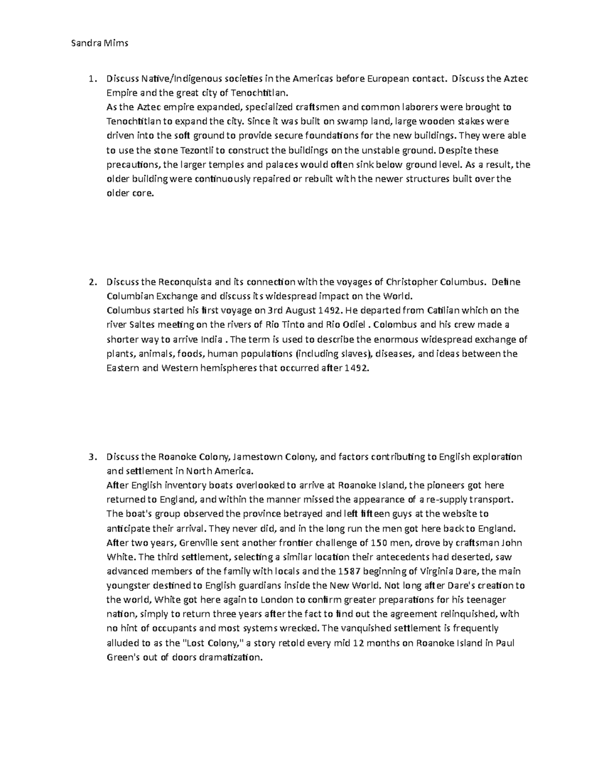 Sandra Mims history discussion 1 - Sandra Mims Discuss Native ...