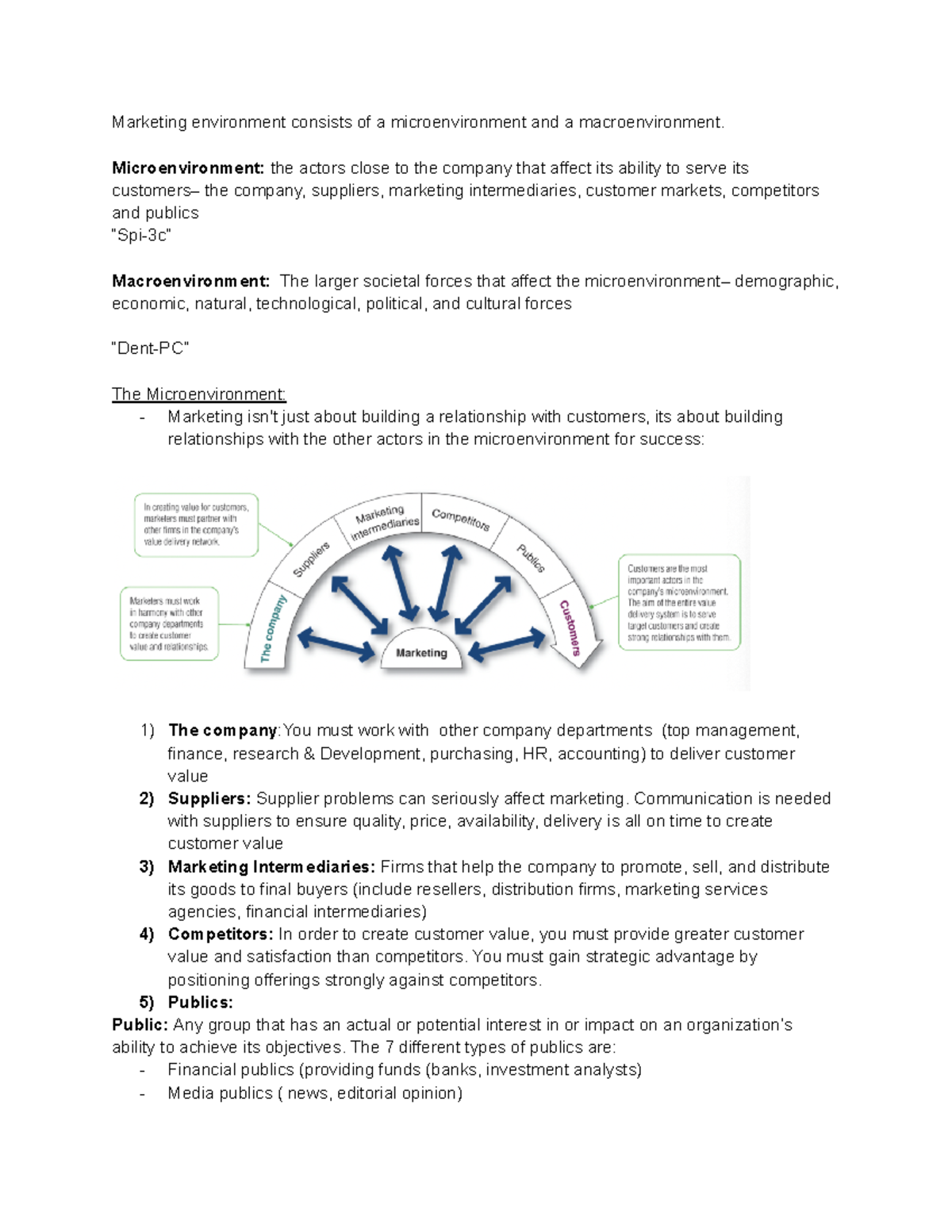 Marketing Chapter 3 - Marketing environment consists of a ...