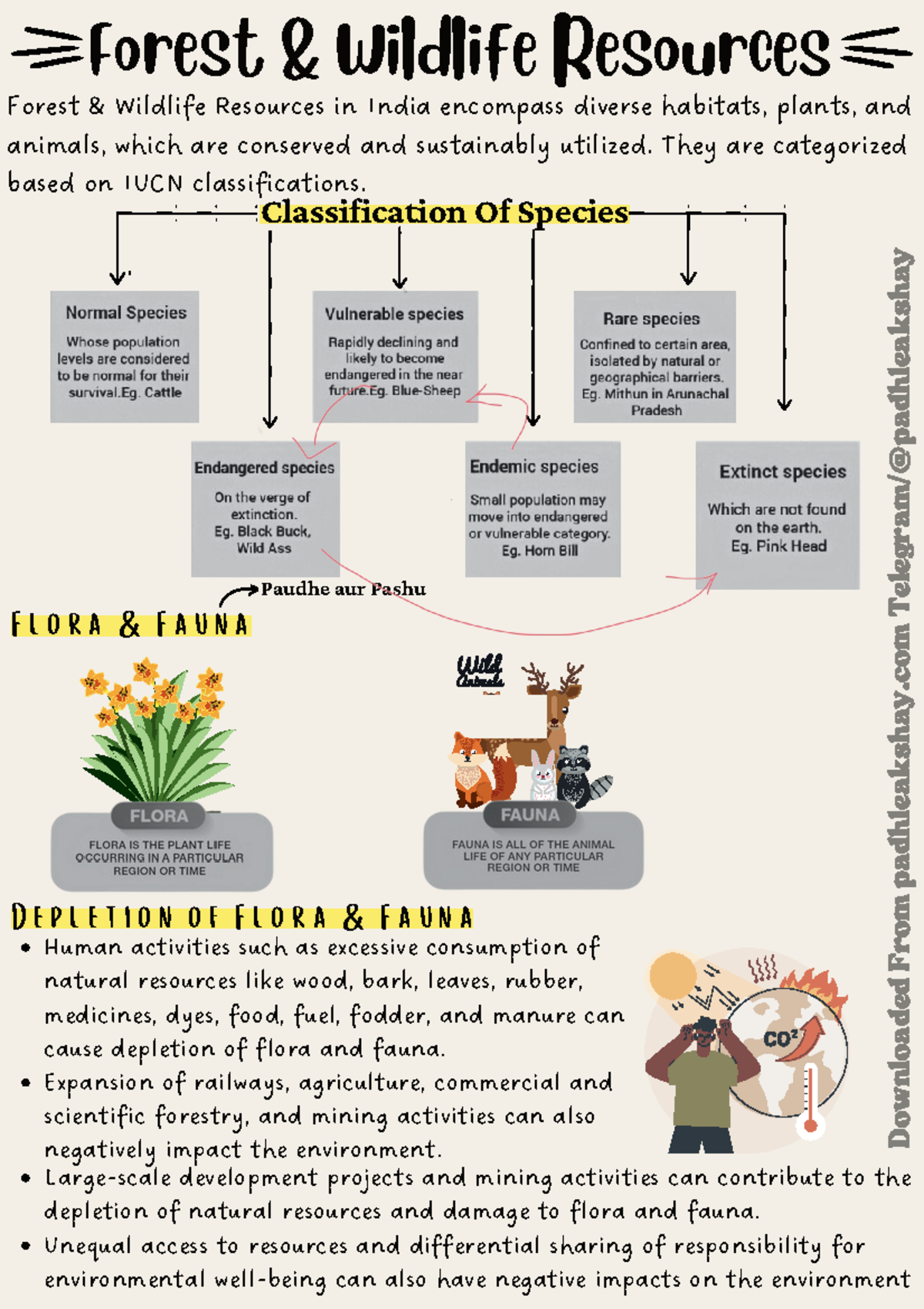 Forest-Wildlife-Resources Geography-1 - Classification Of Species ...