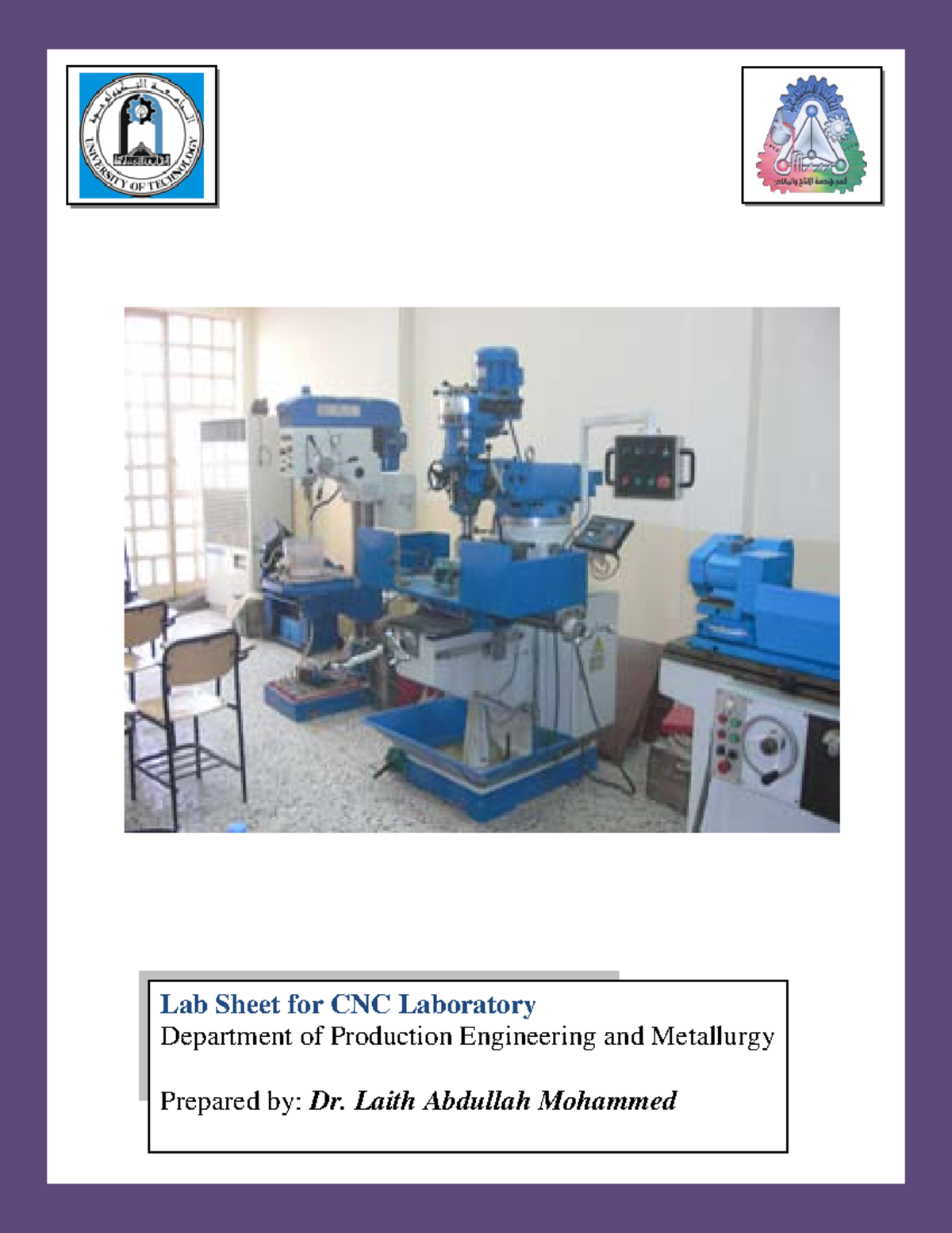 CNCLabsheet - Lab Sheet for CNC Laboratory Department of Production ...