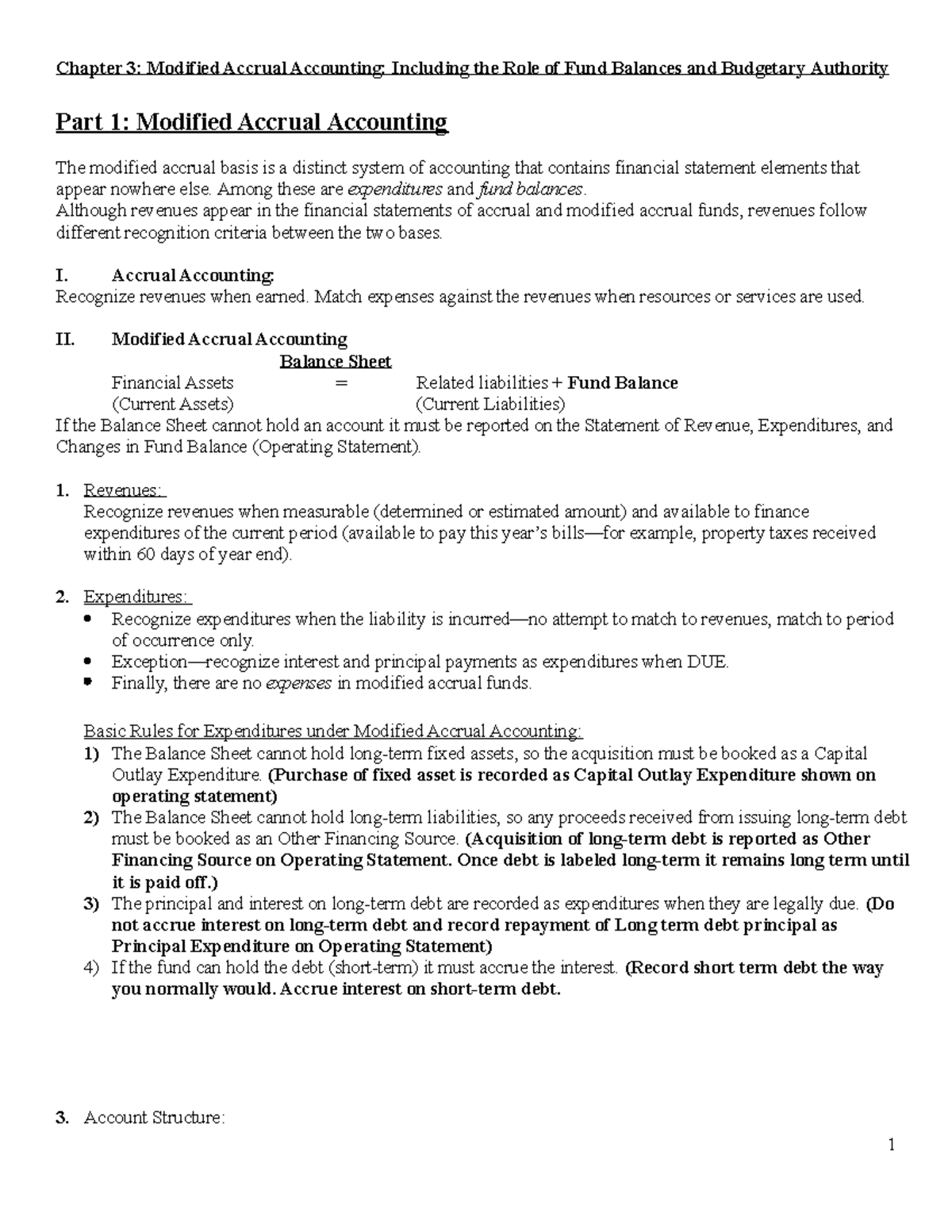 Chapter 3 Lecture Notes 1 - Chapter 3 : Modified Accrual Accounting ...