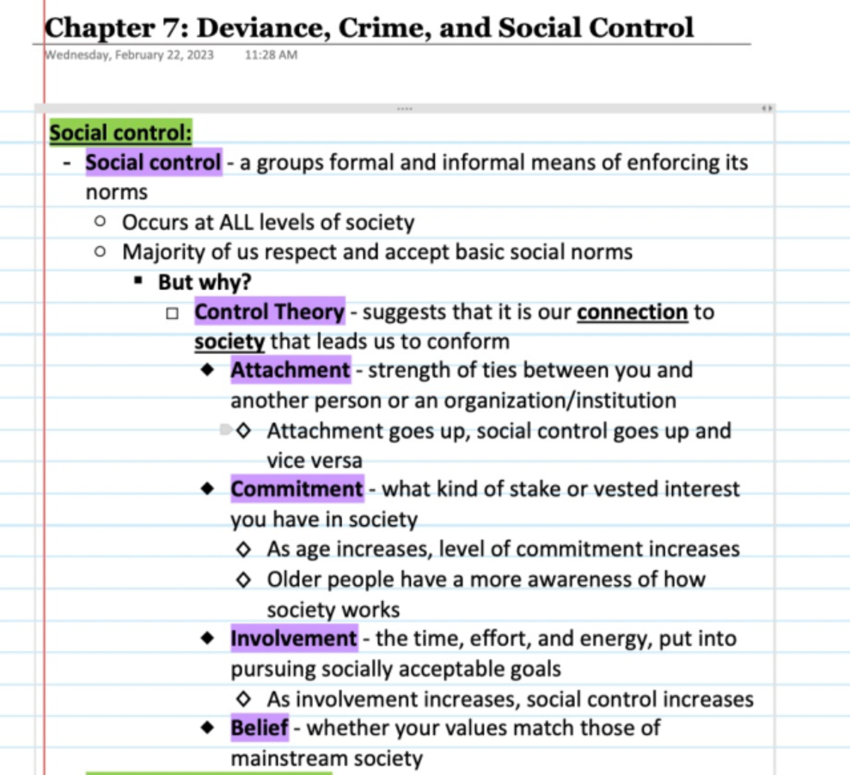Chapter 7 Deviance, Crime, and Social Control - SOC 101 F - Studocu