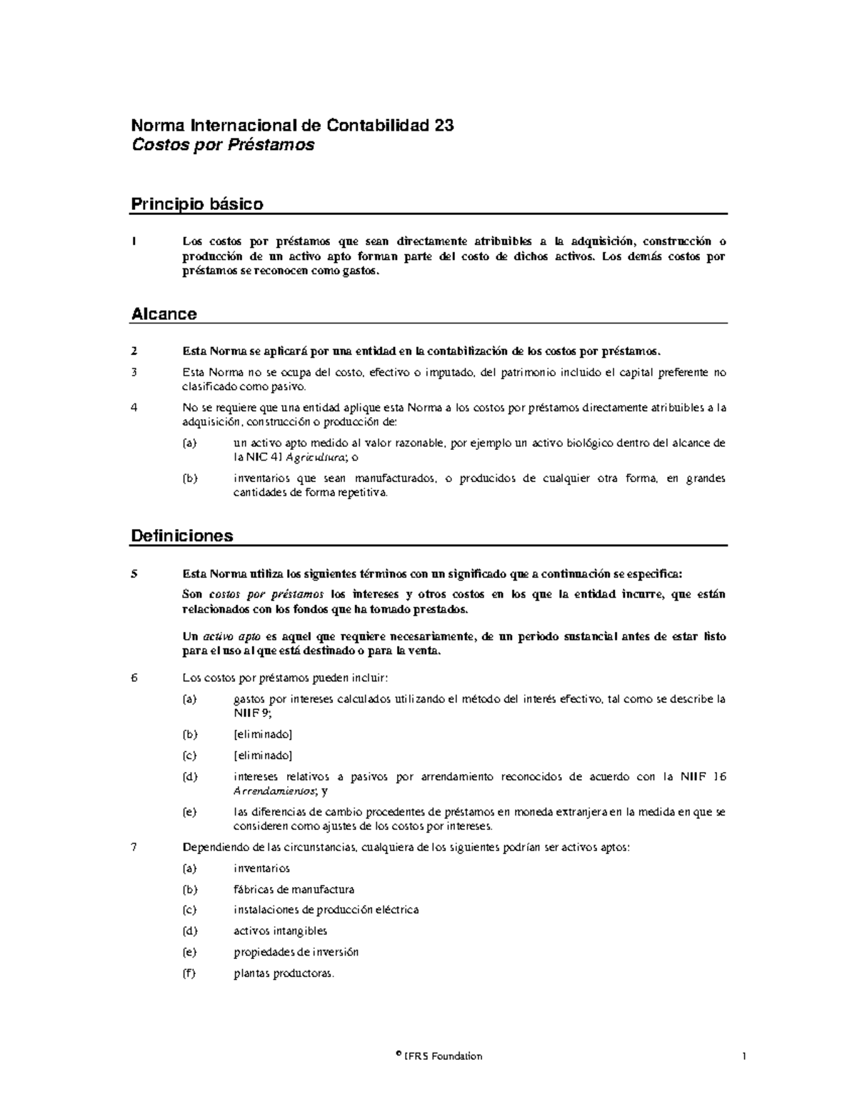 Norma PDF NIC 23 - NIC 23 - Norma Internacional de Contabilidad 23 ...
