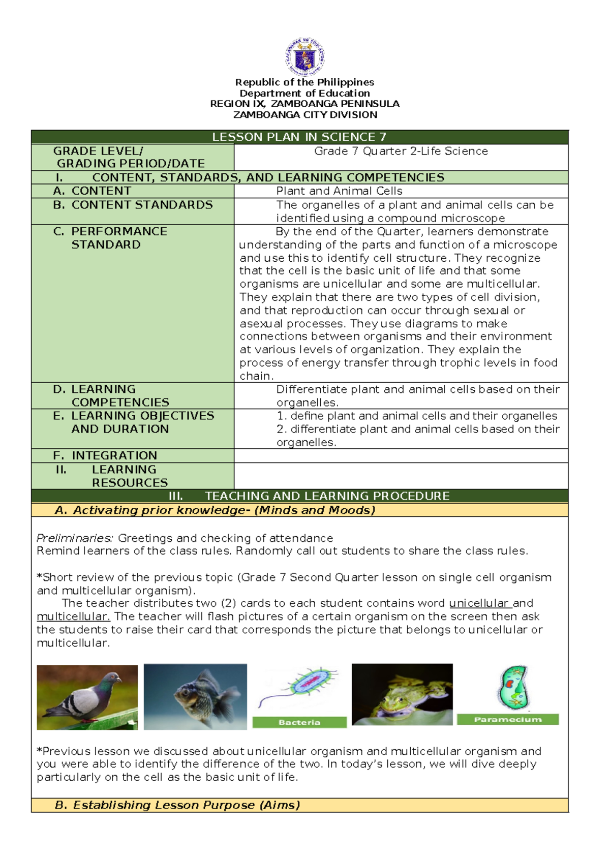 LP- Matatag-Template - Details pertaining to General and Earth Science ...