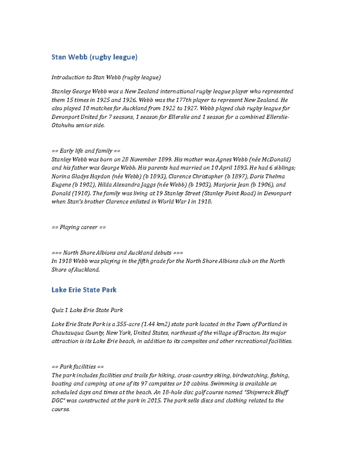 HIST123 Essay Stan Webb (rugby league) - Stan Webb (rugby league ...