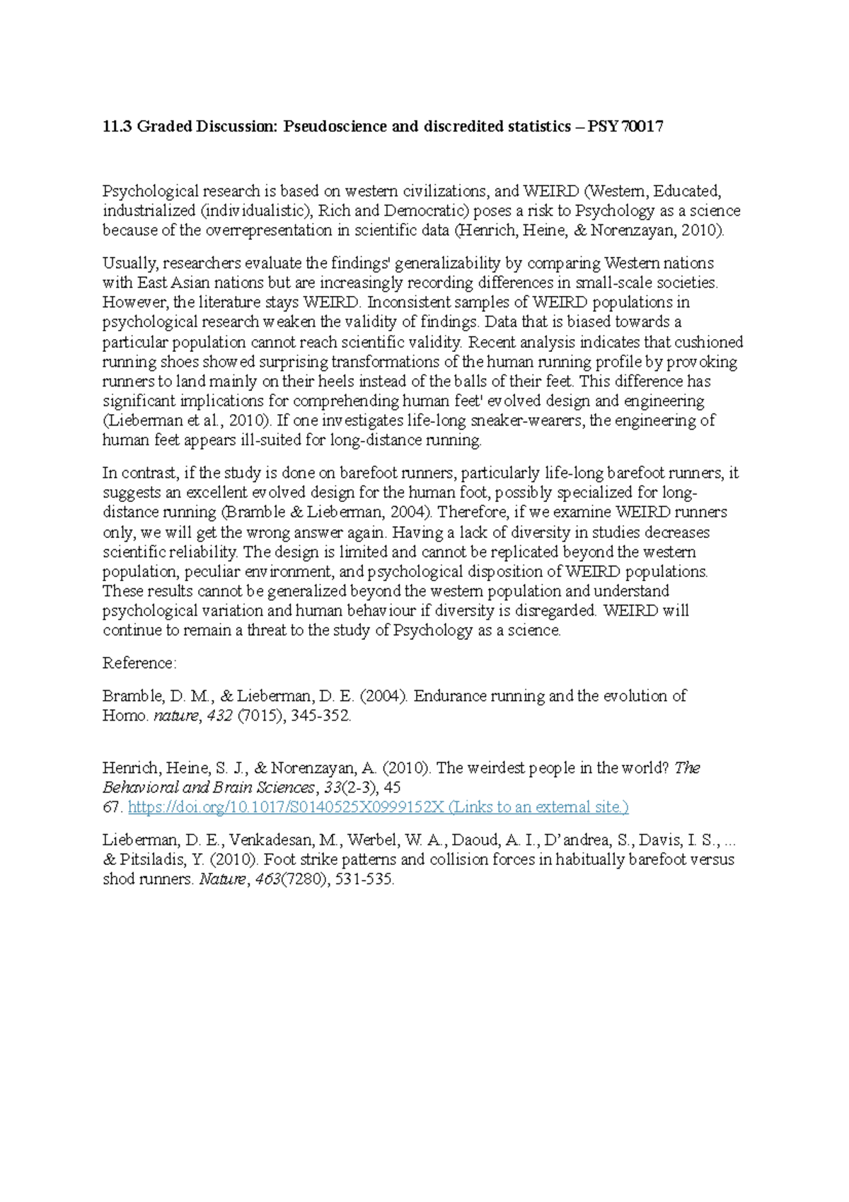 Document 5 - Received 80 % of marks - 11 Graded Discussion ...