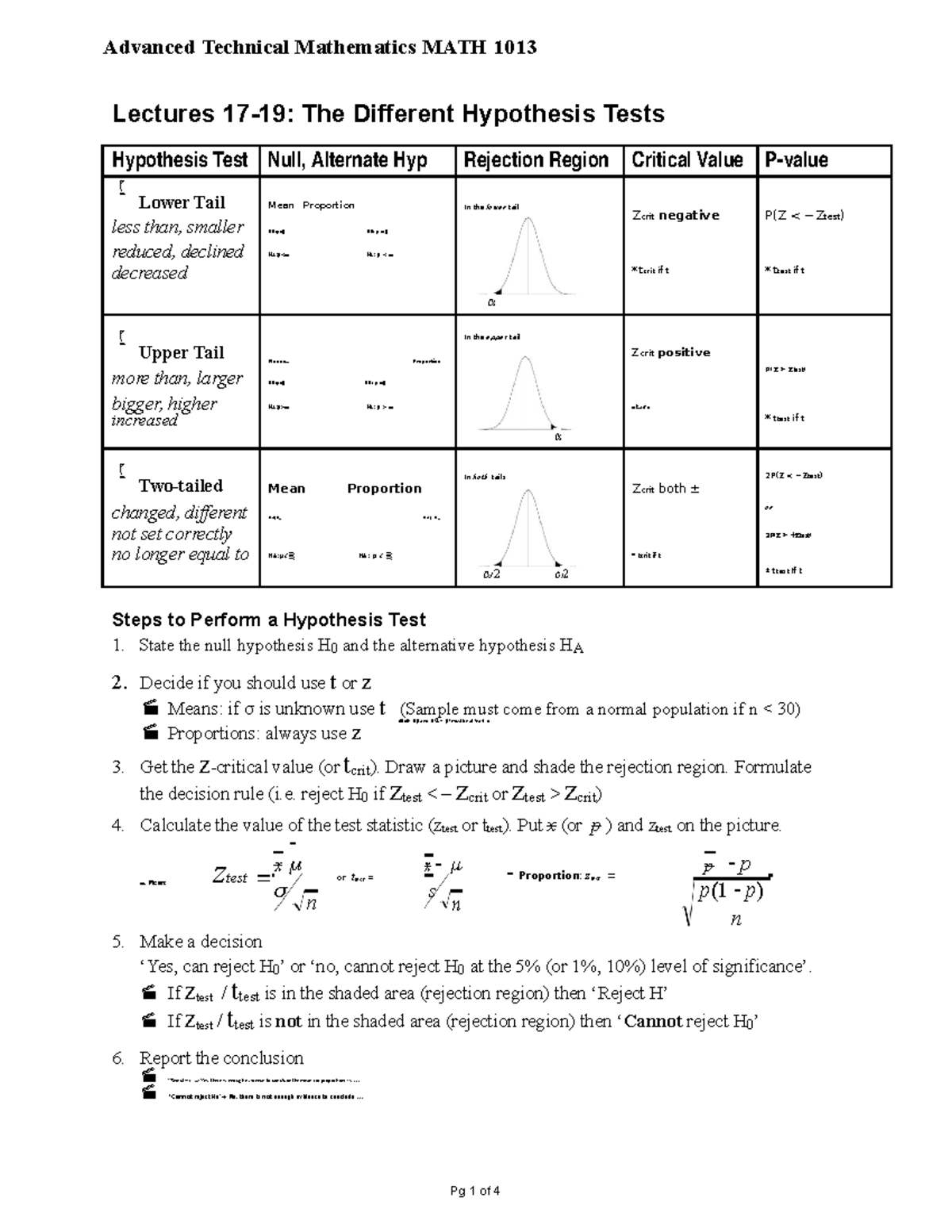 Advancedmath 1013-Lecture 17&19Lab Questions - Advanced Technical Mathematics MATH 1013 Lectures ...