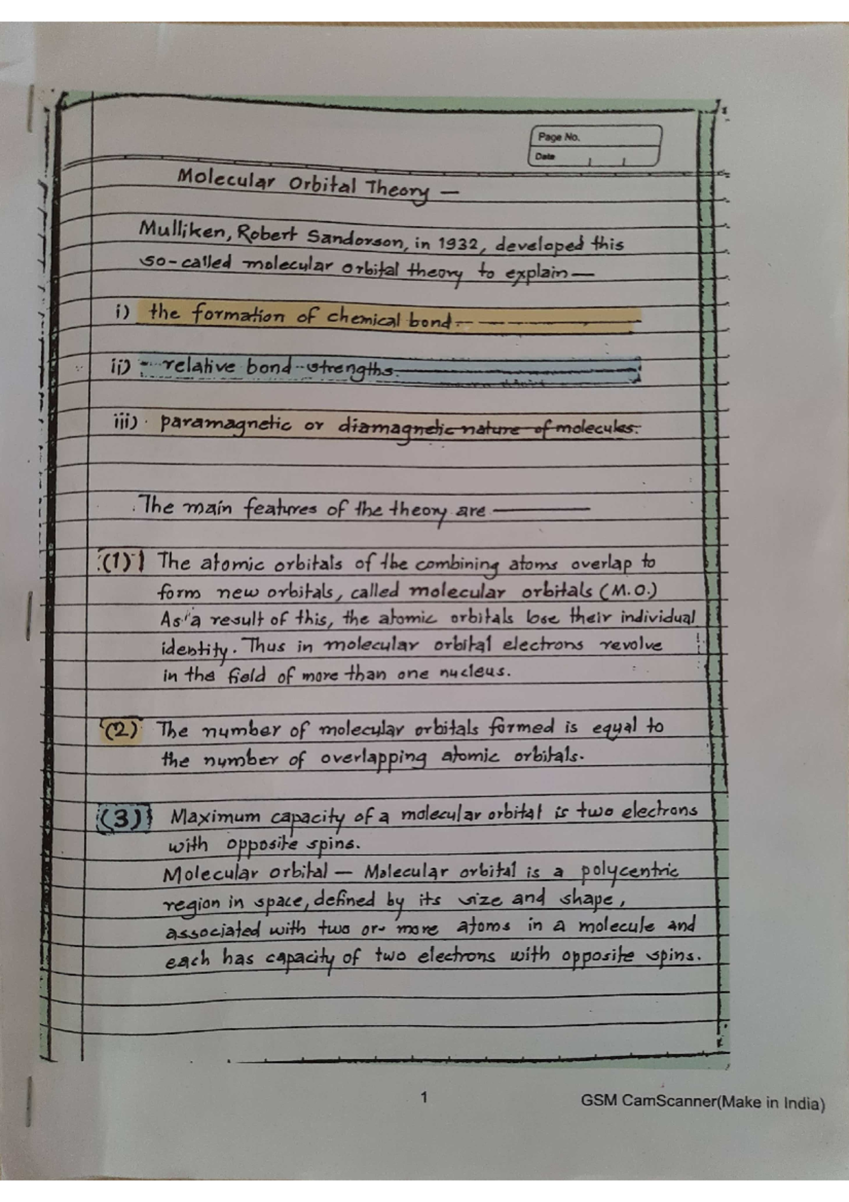 Unit-1 MOT - engineering chemistry notes - Studocu