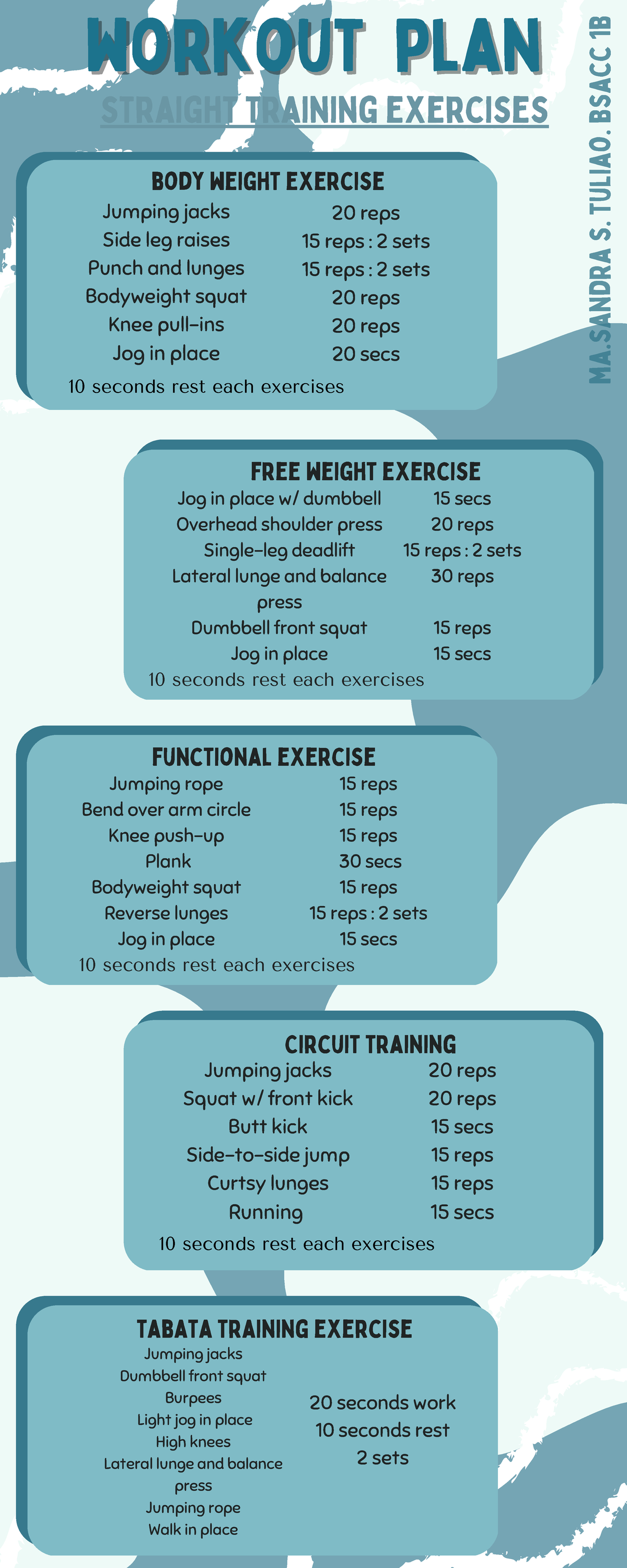 Workout-plan - own workout plan, as a basis - adapt to the time zone ...