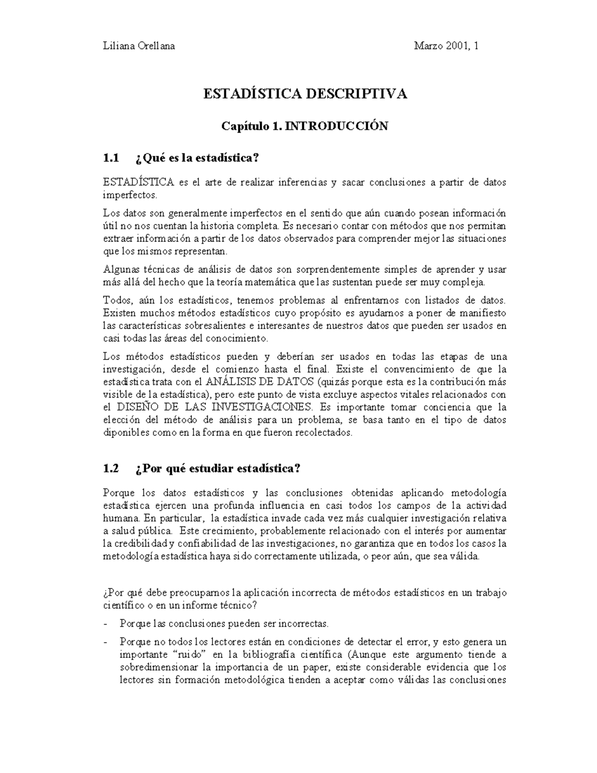 Método - ... - ESTADÕSTICA DESCRIPTIVA CapÌtulo 1. INTRODUCCI”N 1 øQuÈ es la estadÌstica? - Studocu