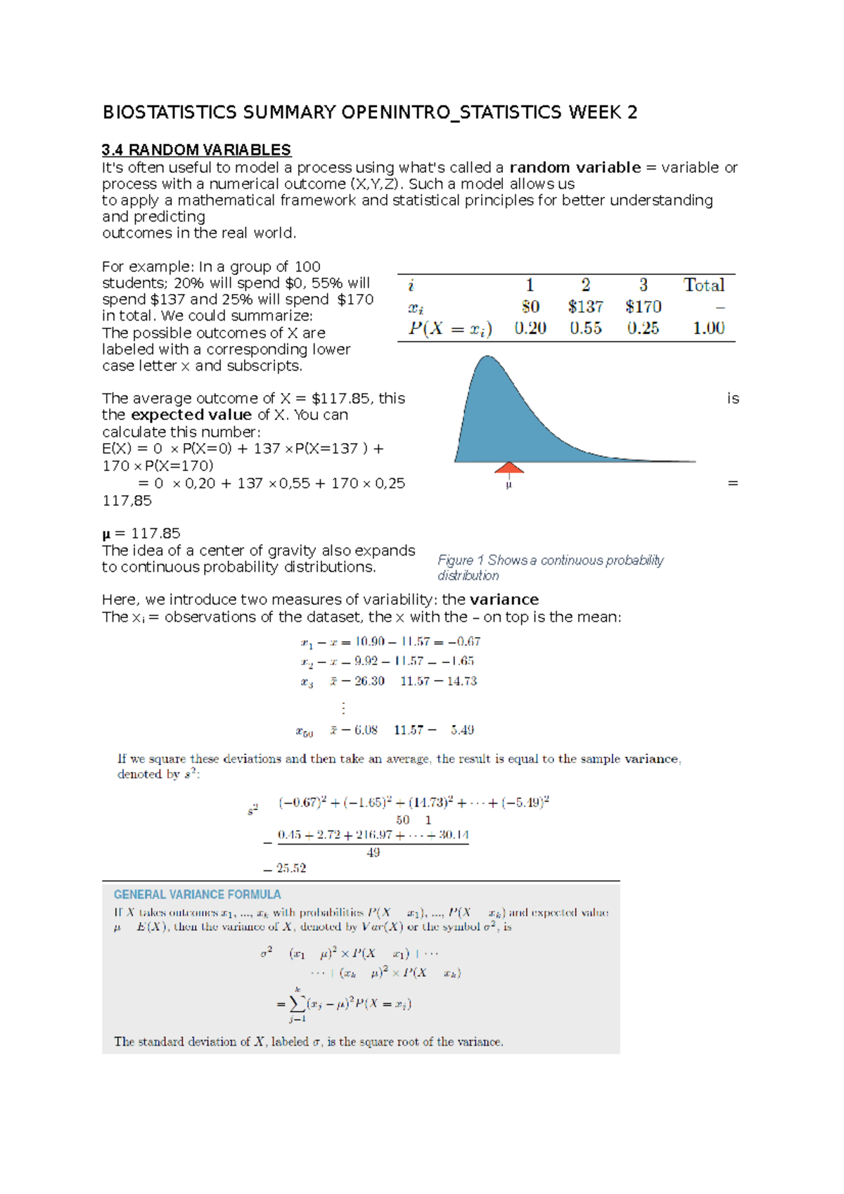 Biostatistics openintro week 2 - BIOSTATISTICS SUMMARY OPENINTRO_STATISTICS WEEK 2 3 RANDOM ...