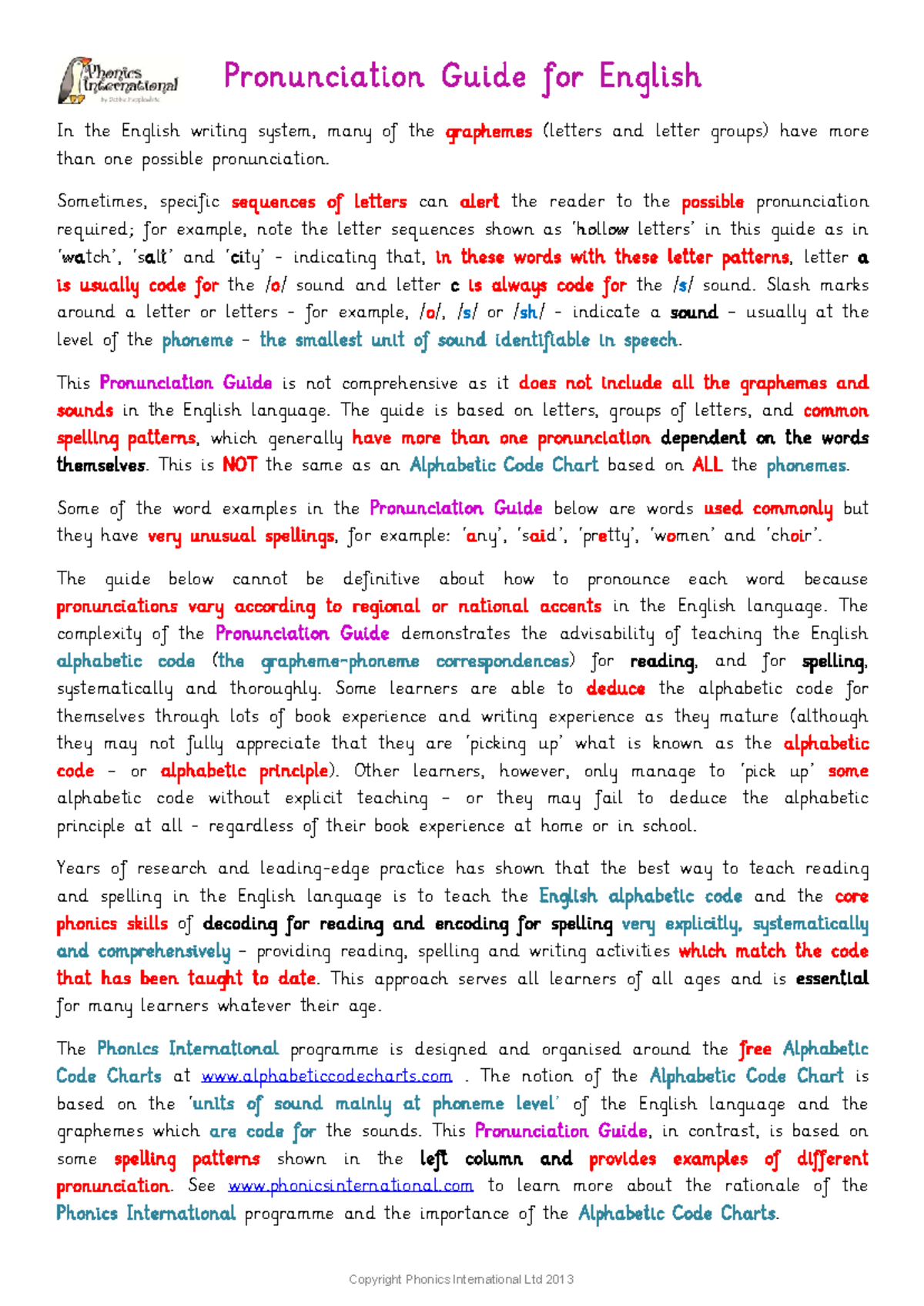 Pronunciation Guide for English - Sometimes, specific sequences of ...