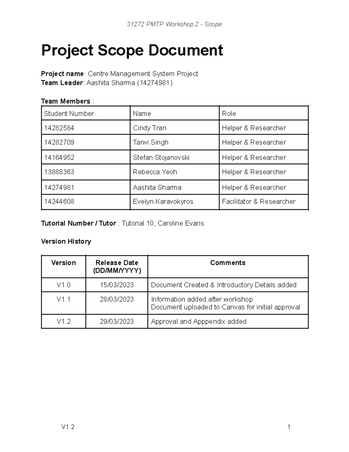 Scope V1.2 AS EK SS TS RY CT - Project Scope Document Project name ...
