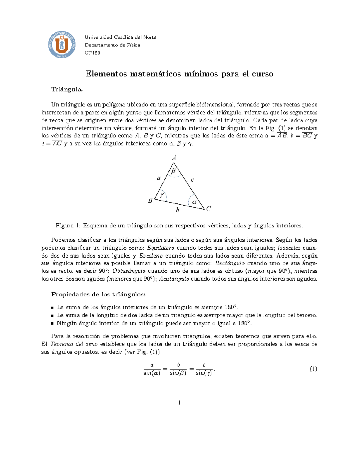 Elementos matematicos minimos - Universidad Cat´ olica del Norte ...