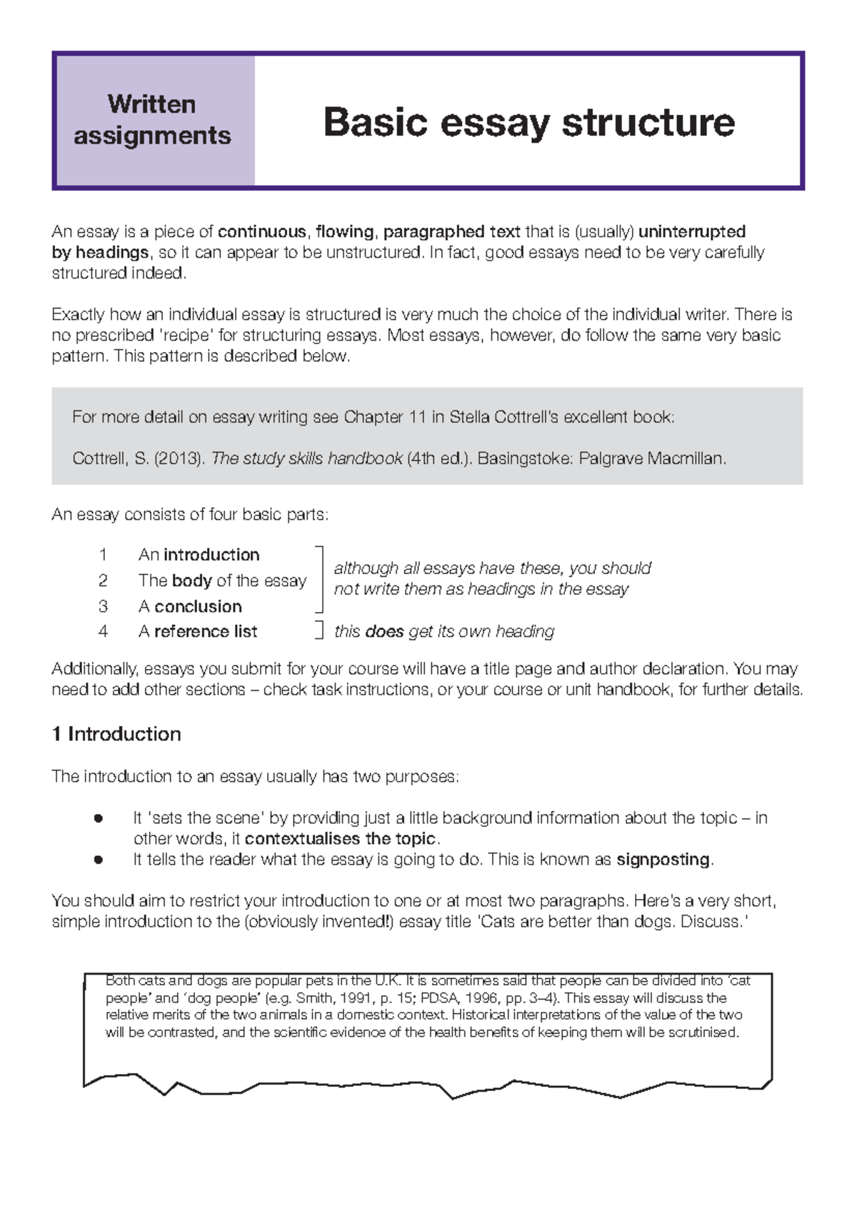 Basic-essay-structure - An essay is a piece of continuous, flowing ...