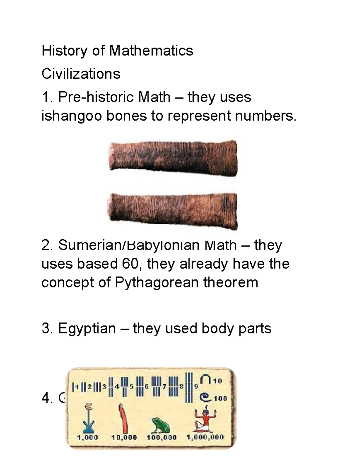 History of Mathematics - History of Mathematics Civilizations Pre ...
