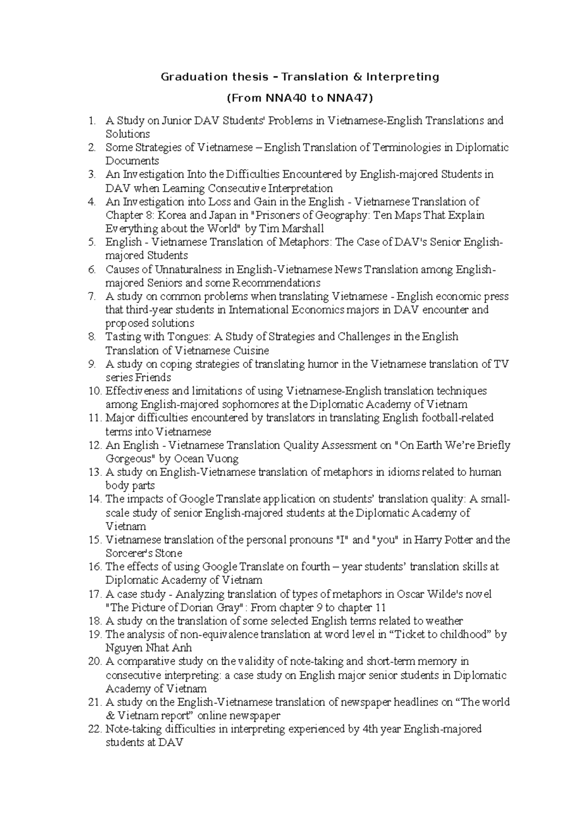 KLTN - Translation & Interpreting - Graduation thesis – Translation ...