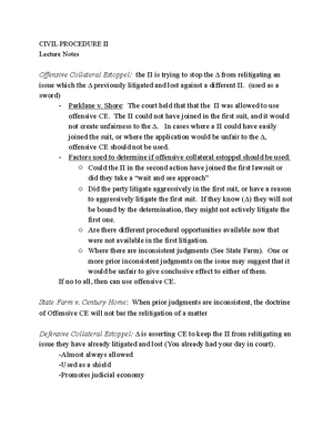 Summary Judgement Cheat Sheet of Rules - CIVIL PROCEDURE II Lecture ...