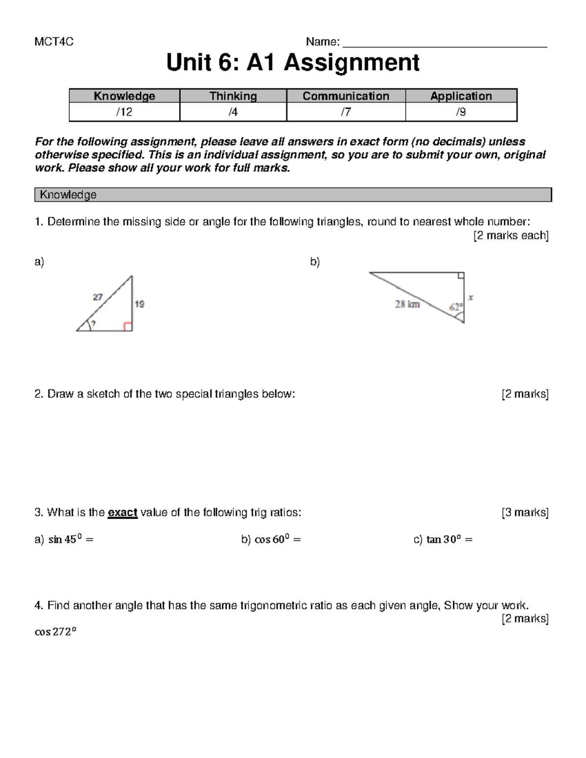 Unit 6 A1 Assignment - MCT4C Name ...