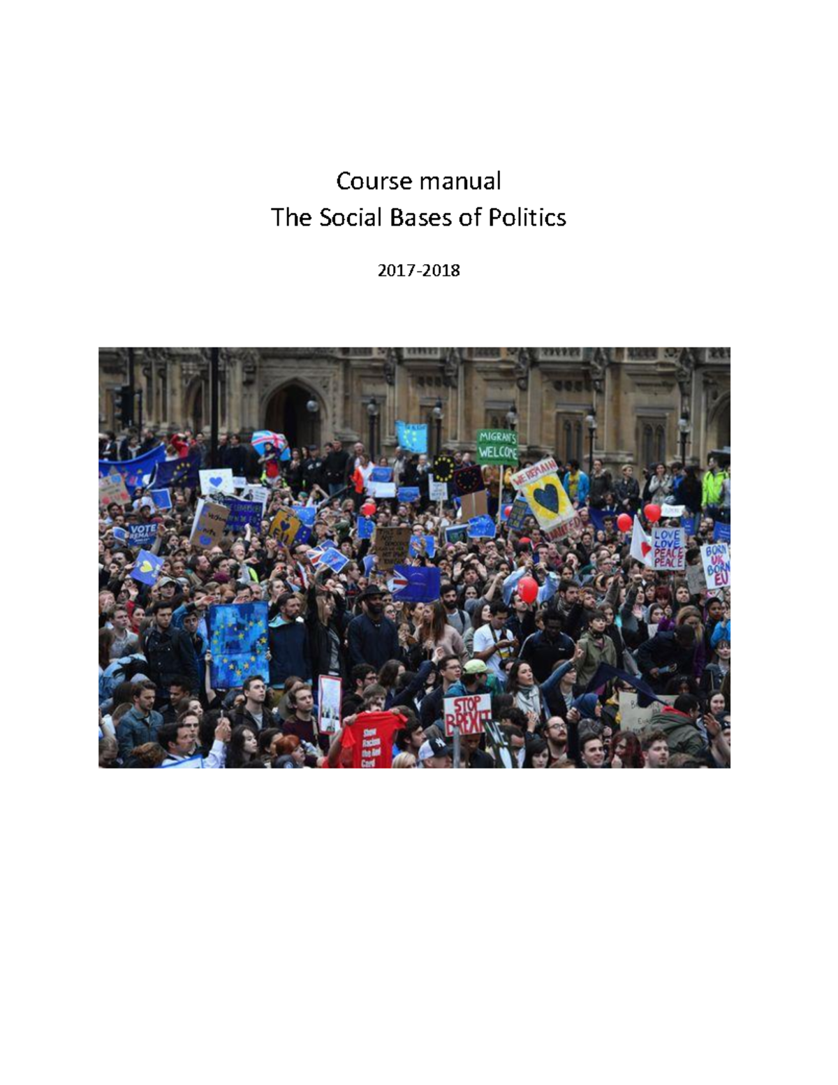 The Social Bases of Politics Course Manual 2017-2018 - def - Course ...