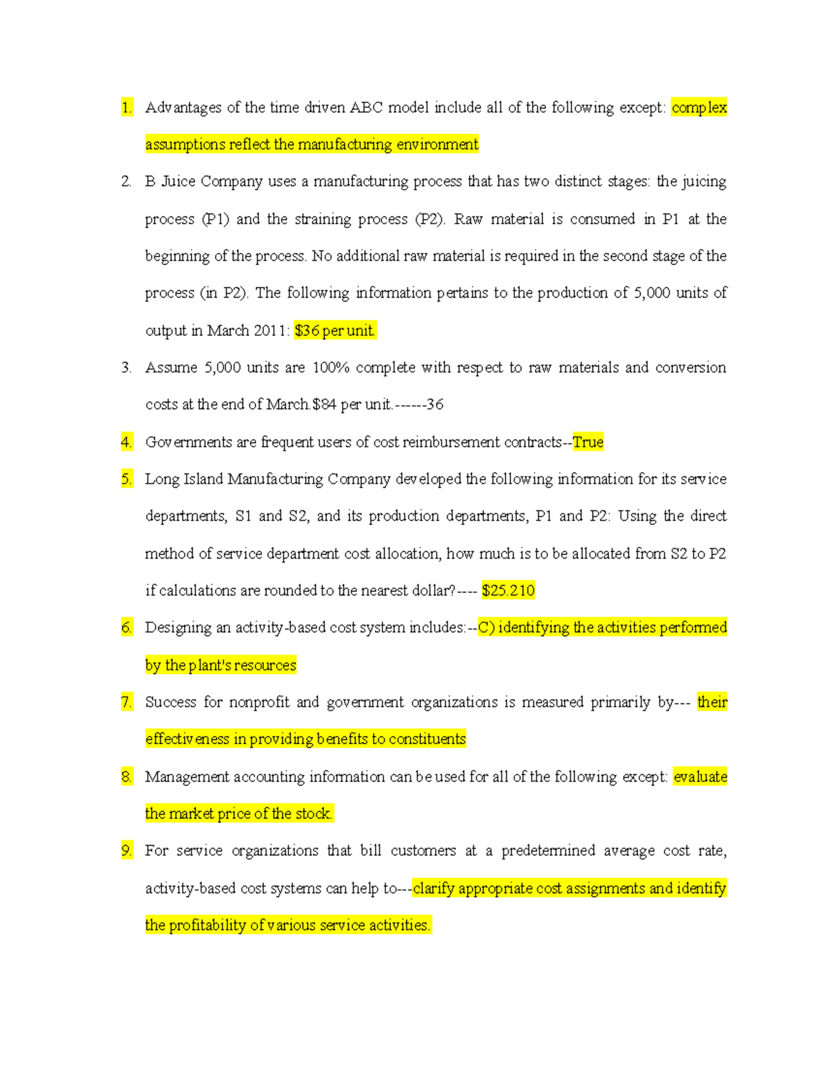 2-Managerial Accounting Mid term objectives - Advantages of the time ...