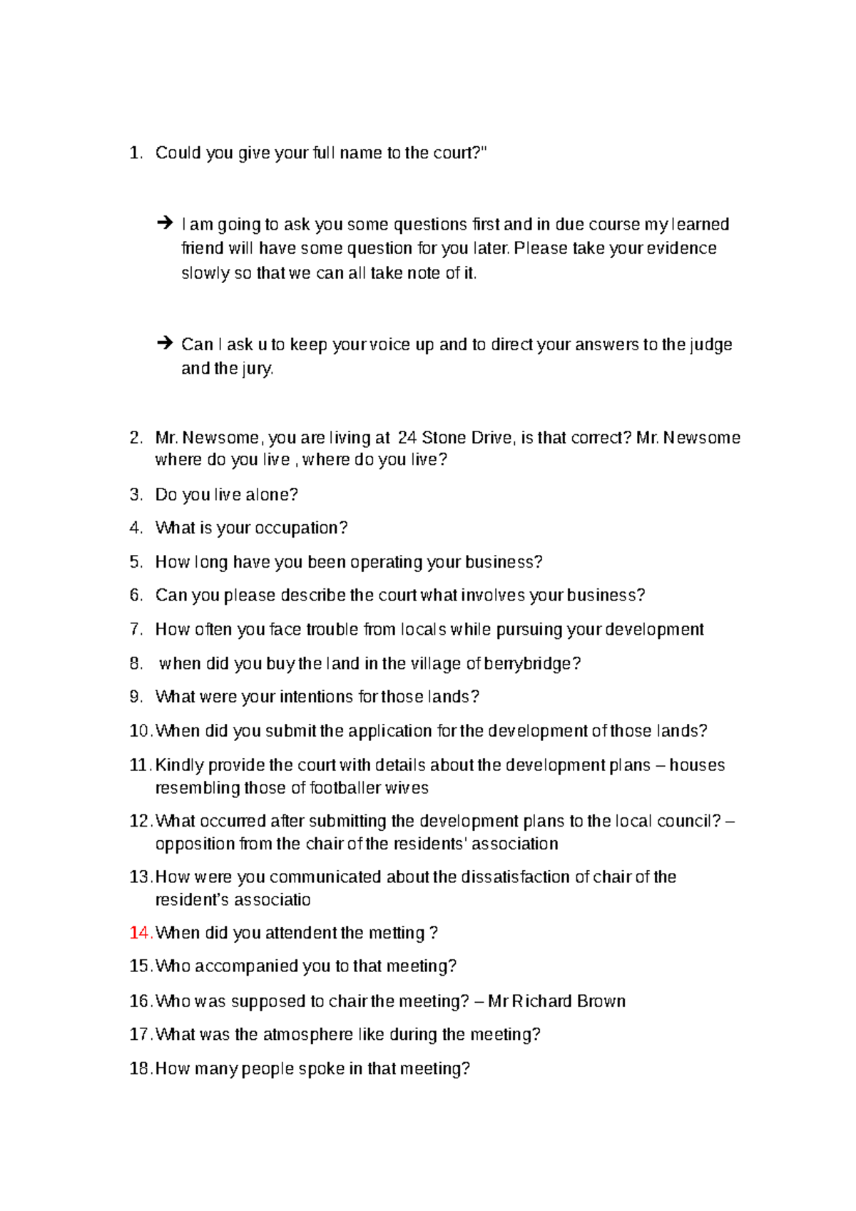 EIC-Script-MIm - Evidence in Cheif - Could you give your full name to ...