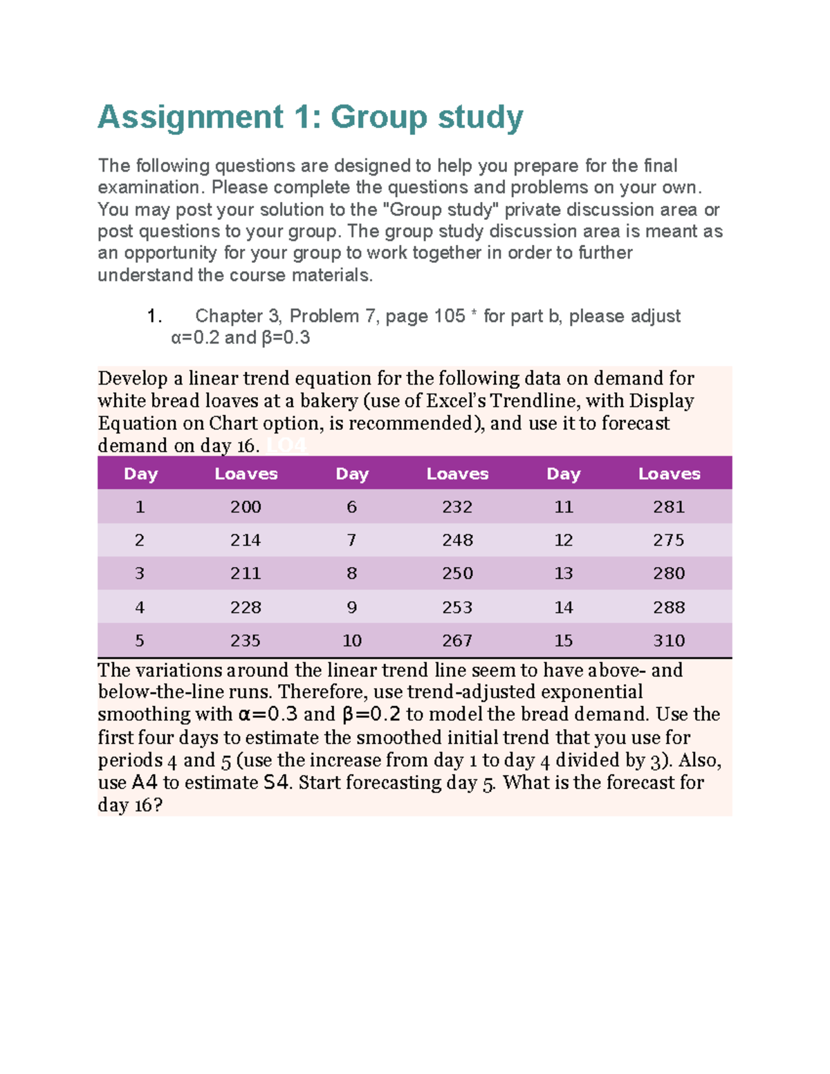 Module 2 Assignment 1 - Group study Questions - Assignment 1: Group ...