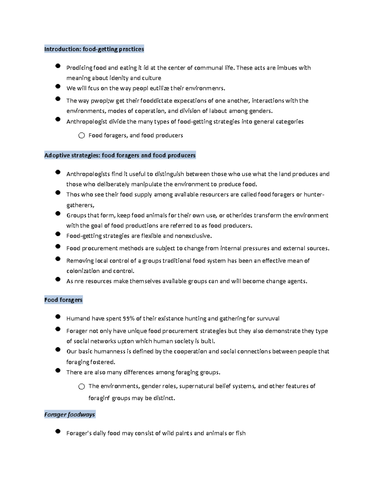 Through the lens of cultural anthropology chapter 5 notes ...