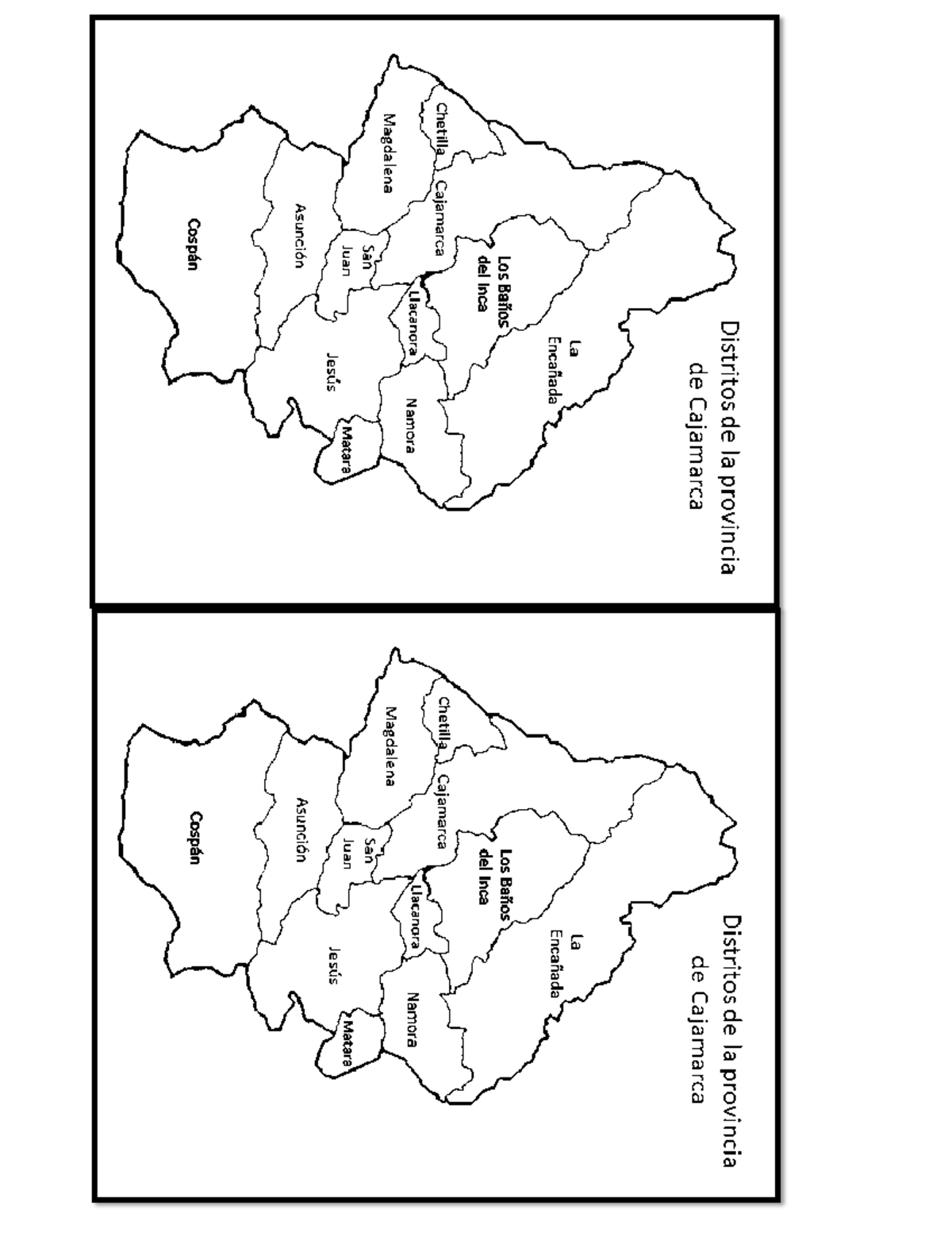 Mapa distritos de Cajamarca - Distritos de la provincia Distritos de la ...