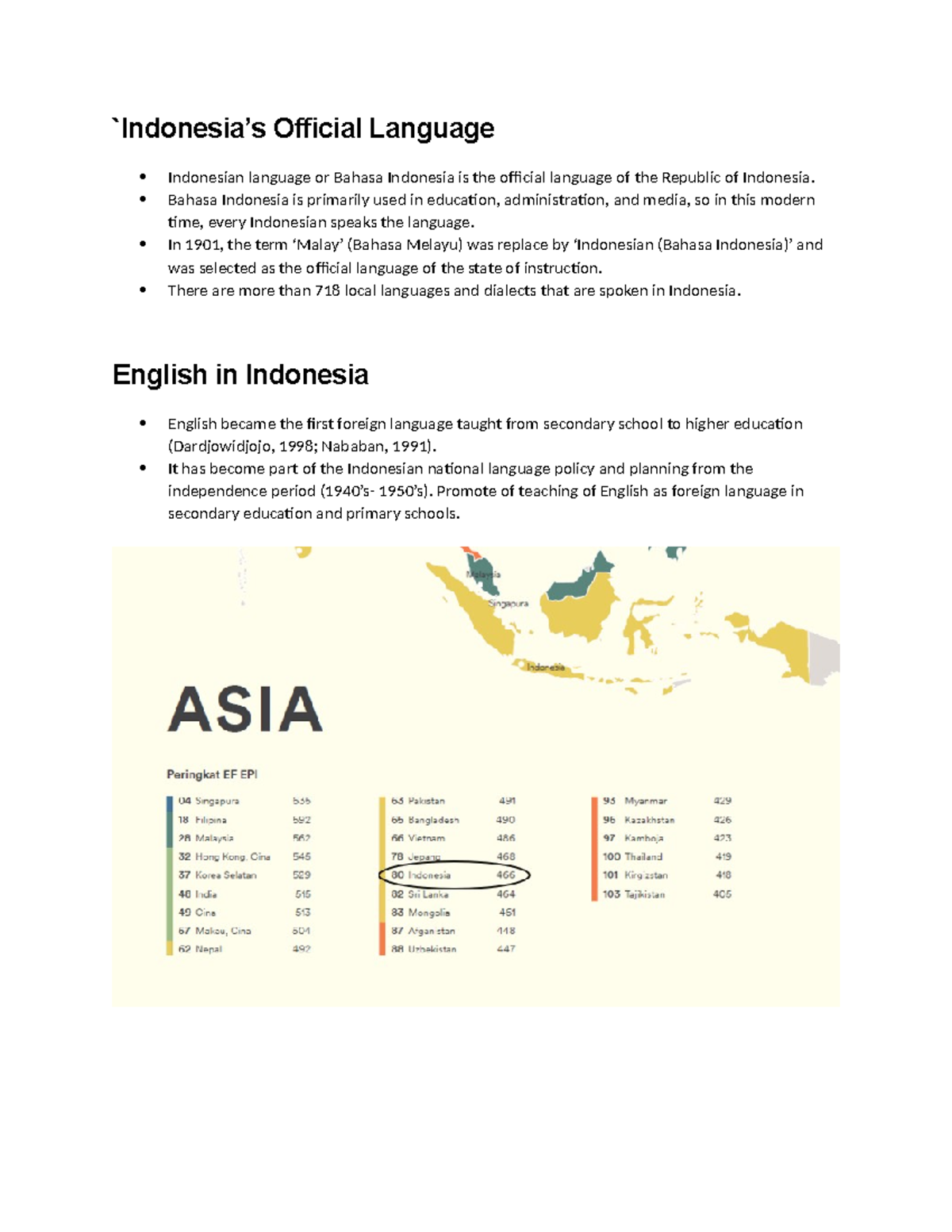 Indonesia language policy - `Indonesia’s Official Language Indonesian ...