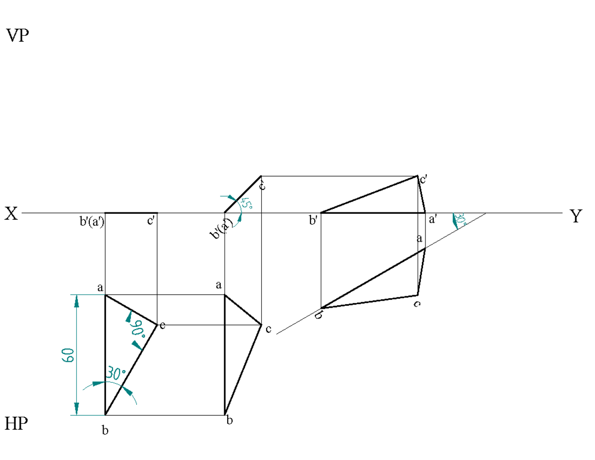 caed for second sem - X Y VP HP 3 0° 90° 60 a b c b'(a') c' b' (a') c ...
