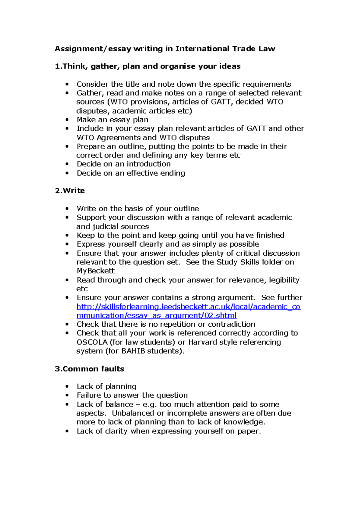 Assessment writing in ITL - Assignment/essay writing in International ...
