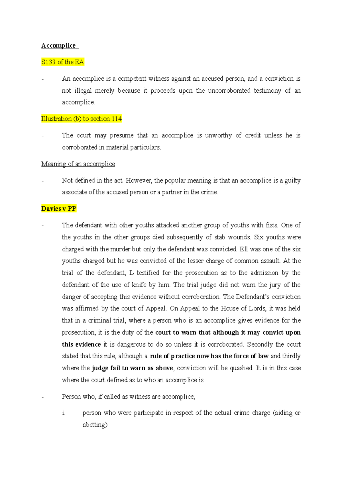 Accomplice - Dr Ramalinggam - Accomplice S133 of the EA An accomplice ...
