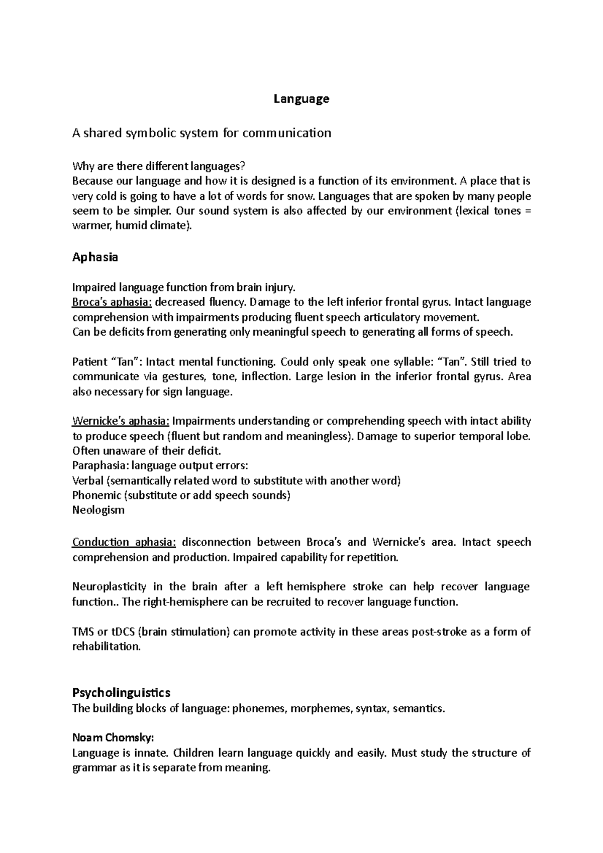 Language - Language A shared symbolic system for communication Why are ...