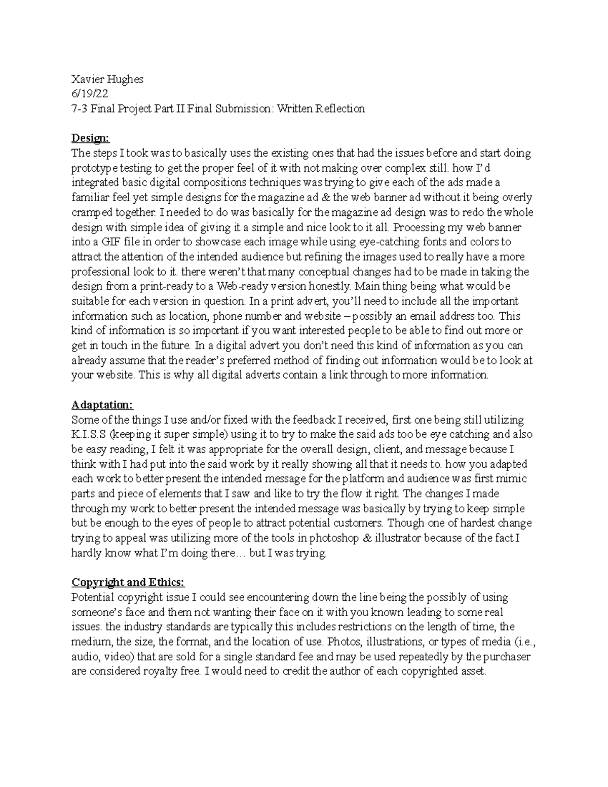 7-3 Final Project Part II Final Submission - Written Reflection (Xavier ...