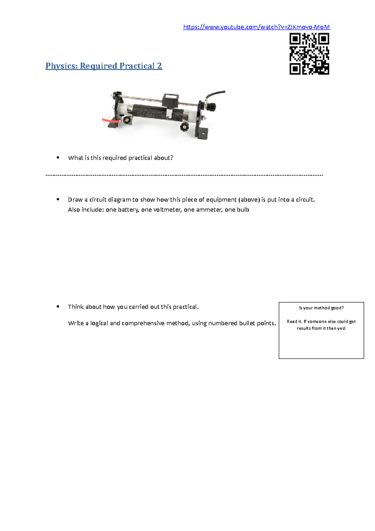 P2 - physics practice - youtube/watch?v=ZJKmovo-MoM Physics: Required ...