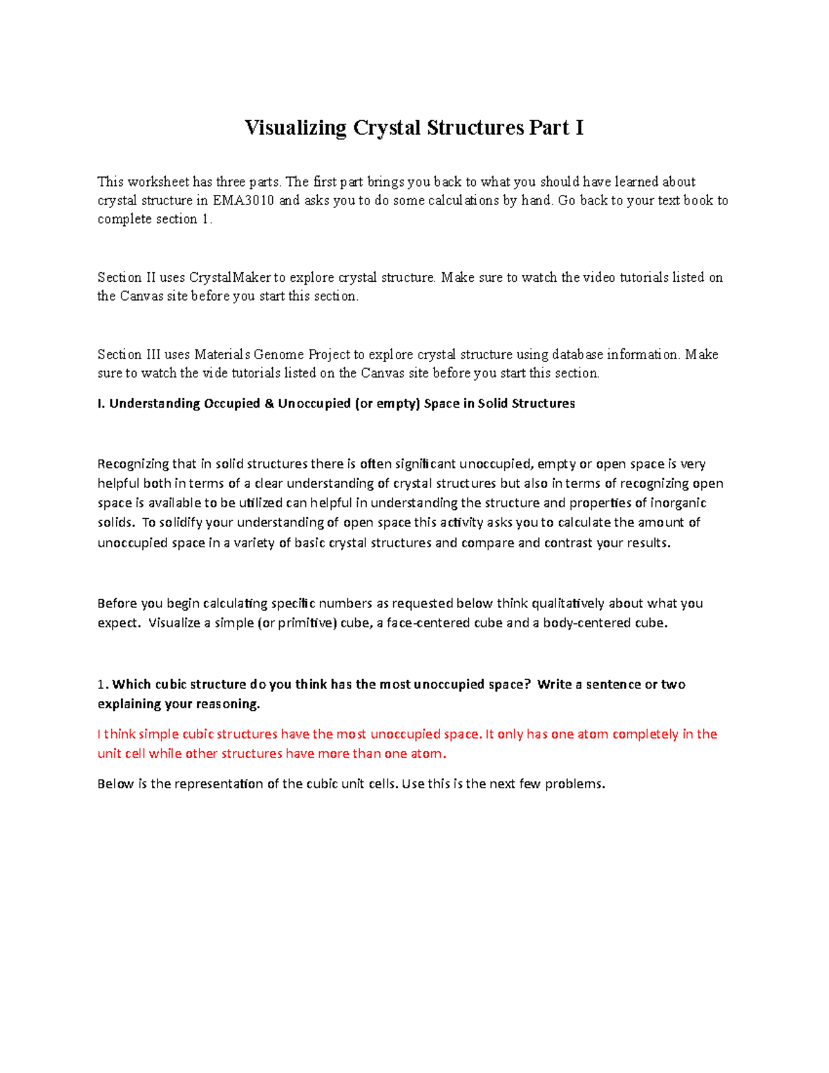 Visualizing Crystal Structures Part I - The first part brings you back ...